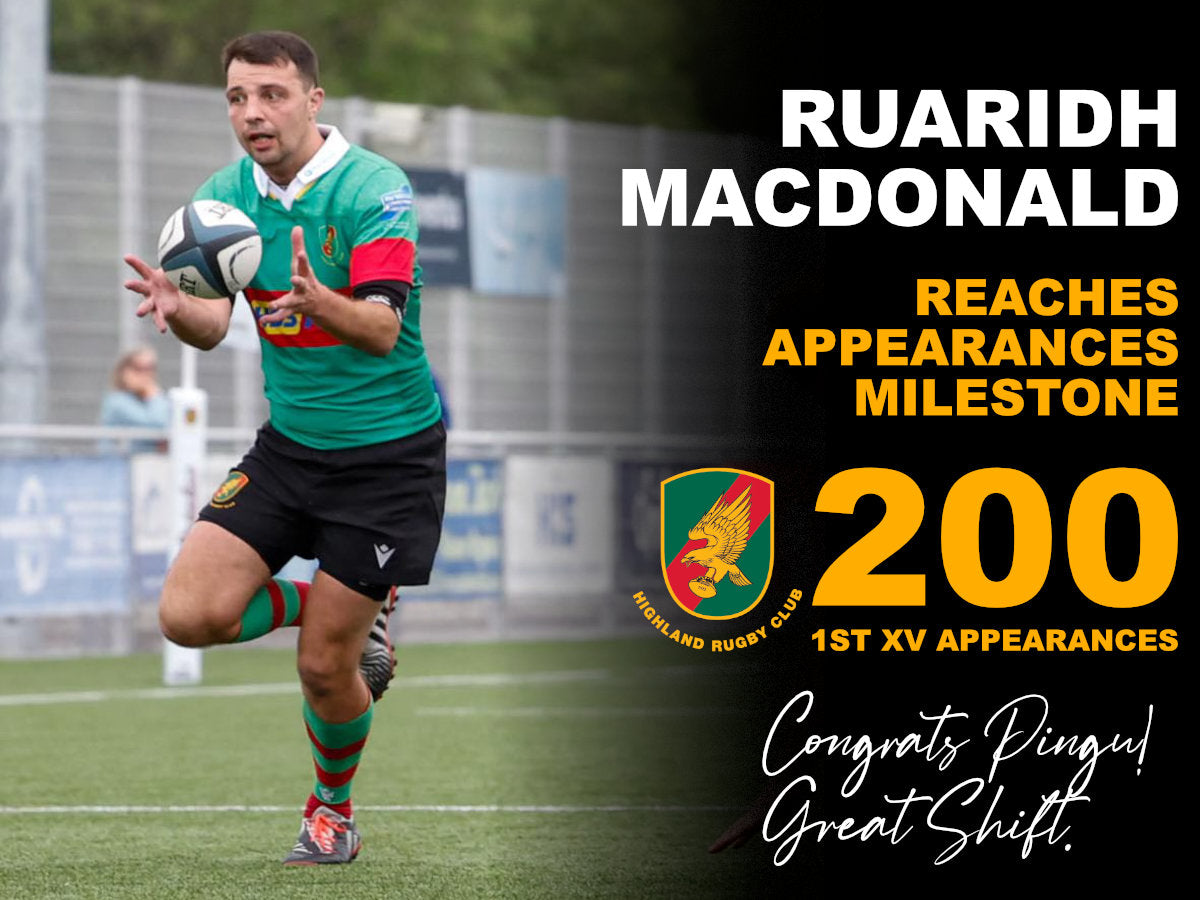Ruaridh "Pingu" MacDonald Reaches 200 1XV Appearances Milestone – Highland Rugby Football Club